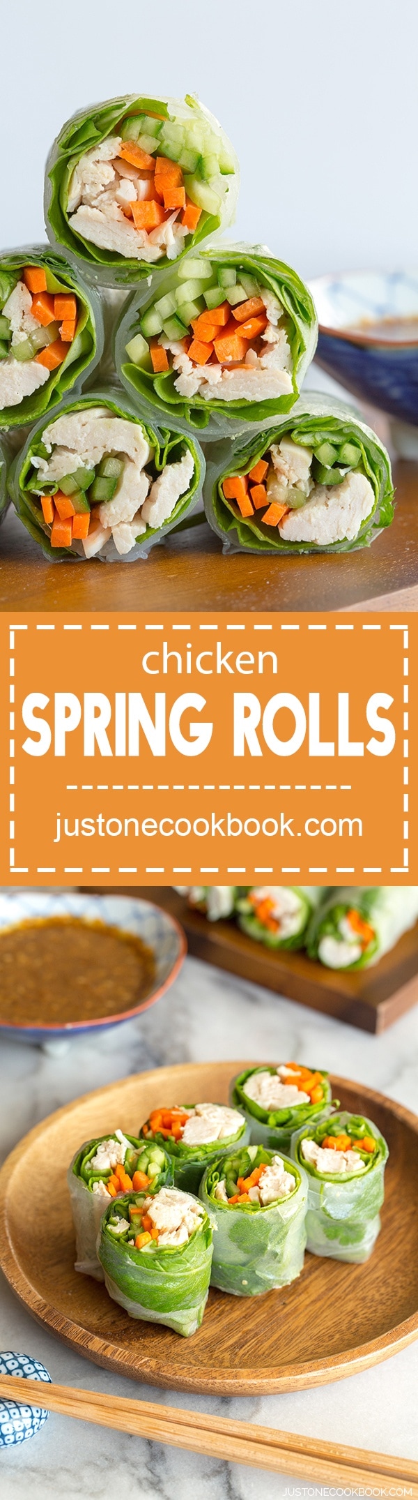 Chicken Spring Rolls バンバンジーの生春巻き • Just One Cookbook