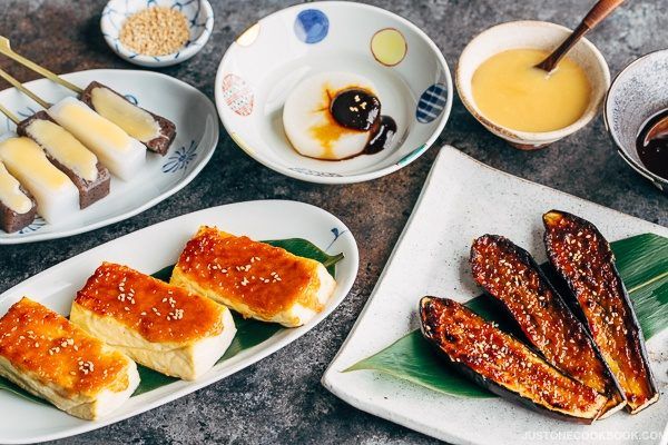 Miso Dengaku (Tofu, Eggplant, Daikon & Konnyaku) 味噌田楽 • Just One Cookbook