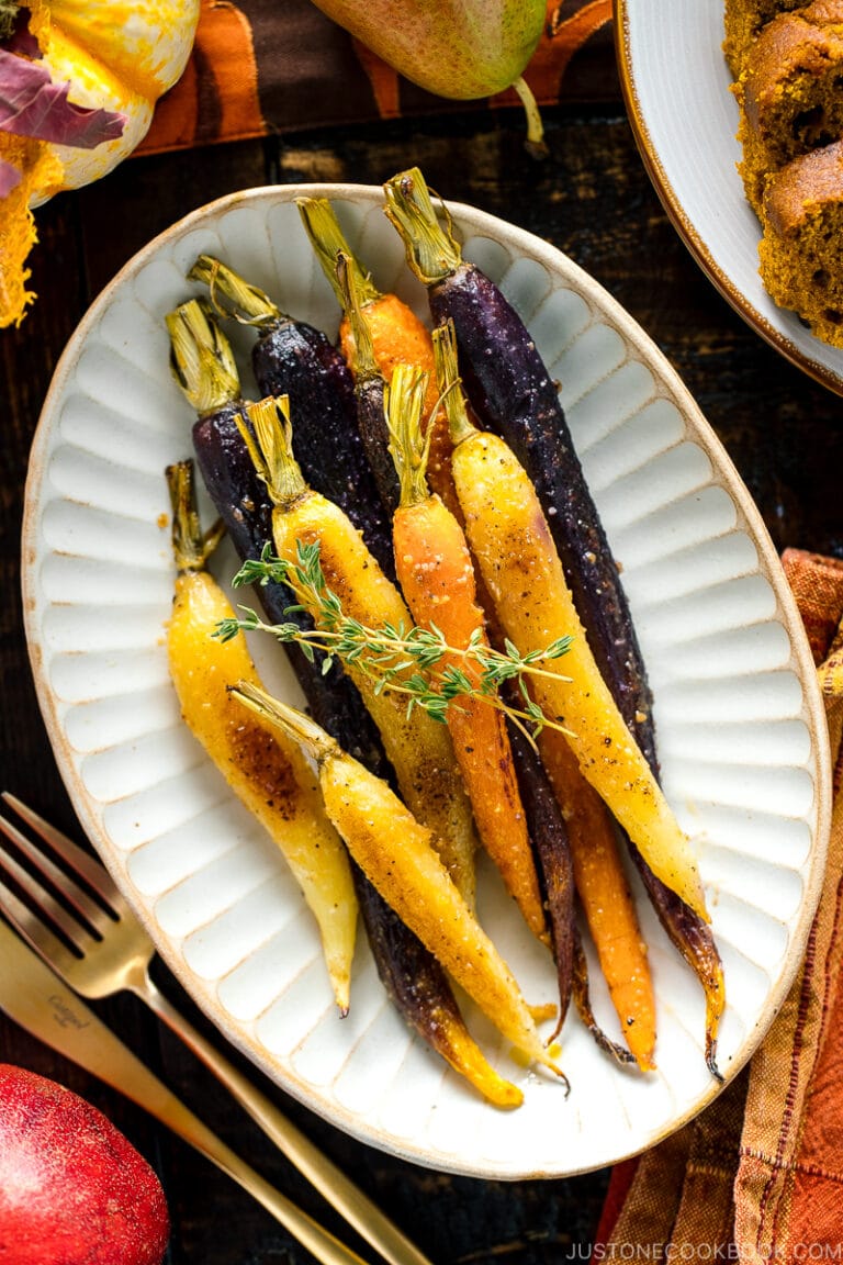 Maple and Miso Glazed Roasted Carrots • Just One Cookbook