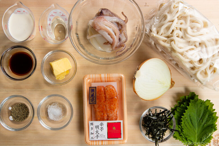 Mentaiko Udon (Spicy Cod Roe Udon) 明太子うどん • Just One Cookbook