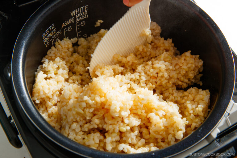 How to Cook Short-Grain Brown Rice in a Rice Cooker 玄米 • Just One Cookbook
