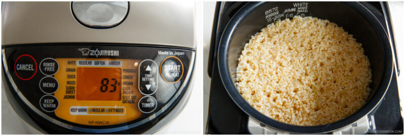 How to Cook Short-Grain Brown Rice in a Rice Cooker 玄米 • Just One Cookbook
