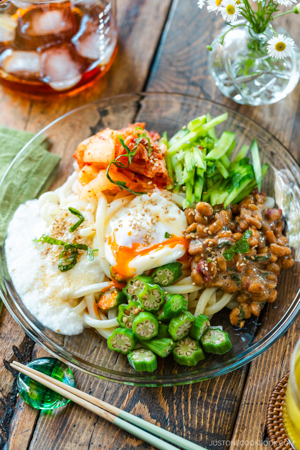 Cold Natto Udon • Just One Cookbook