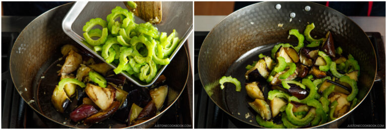 Stir-Fried Bitter Melon and Eggplant with Miso • Just One Cookbook