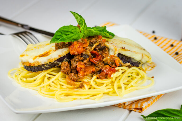 Eggplant Parmesan Spaghetti • Just One Cookbook