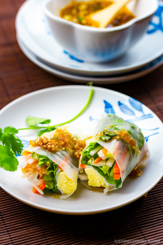 Pork Spring Rolls with Sesame Ponzu Sauce • Just One Cookbook