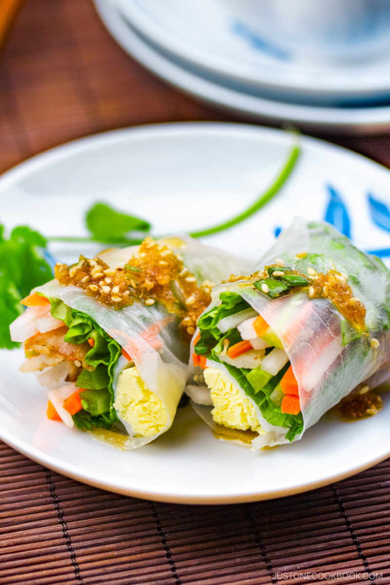 Pork Spring Rolls with Sesame Ponzu Sauce • Just One Cookbook