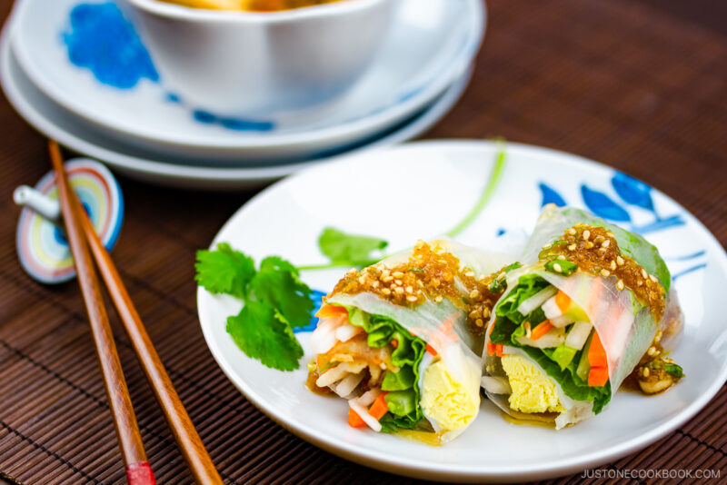 Pork Spring Rolls with Sesame Ponzu Sauce • Just One Cookbook